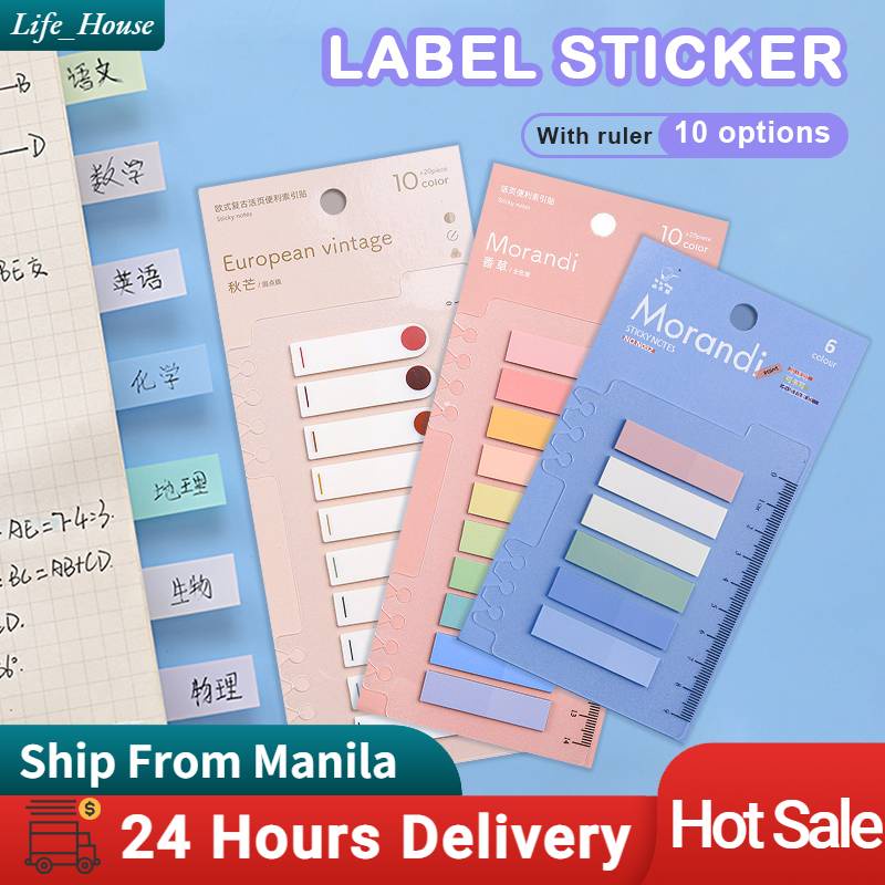 Colorful Sticky Note Memo Pad Label Sticker Bookmarks Notepad School Office Stationery | Shopee ...