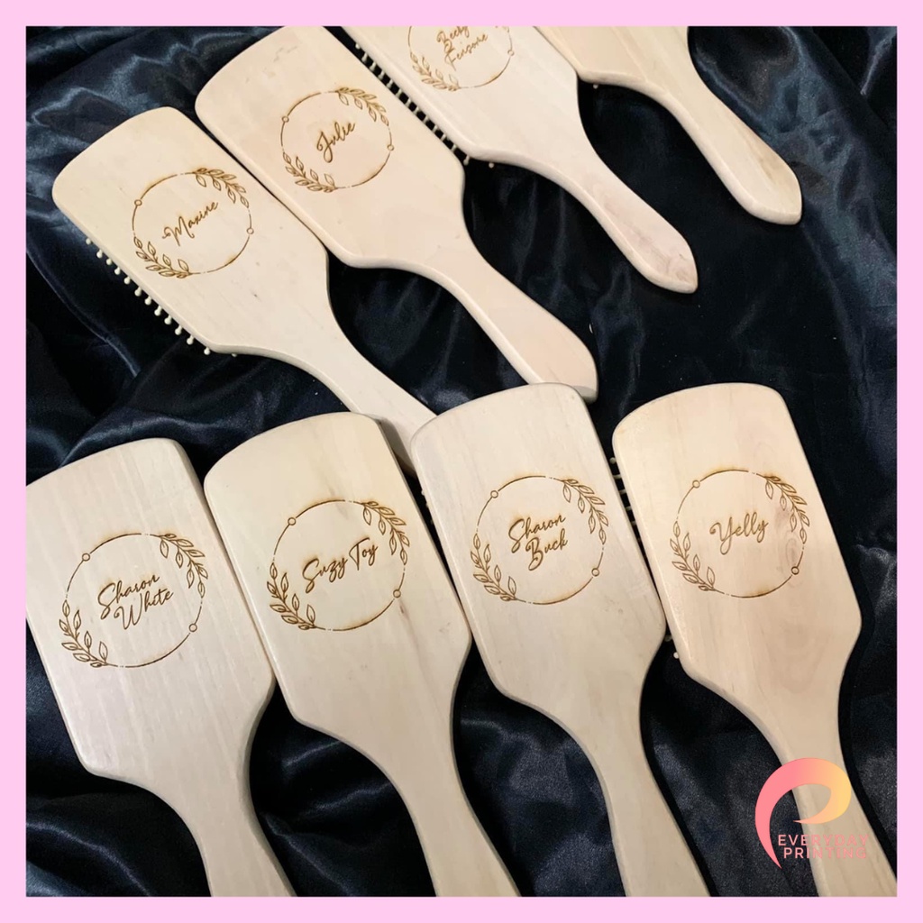 PERSONALIZED Wooden Paddle Brush / Comb Souvenir | Shopee Philippines