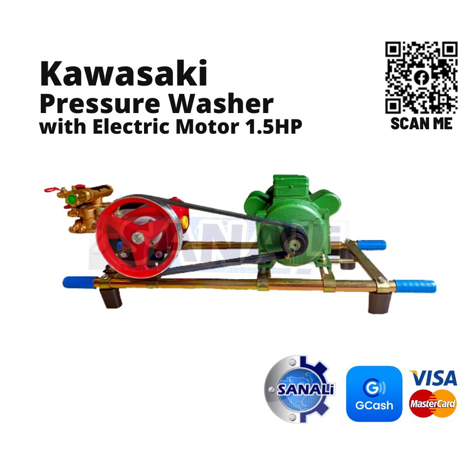 KAWASAKI Power Sprayer Set With Induction Motor 1.5hp (COPPER/ALUMINUM ...