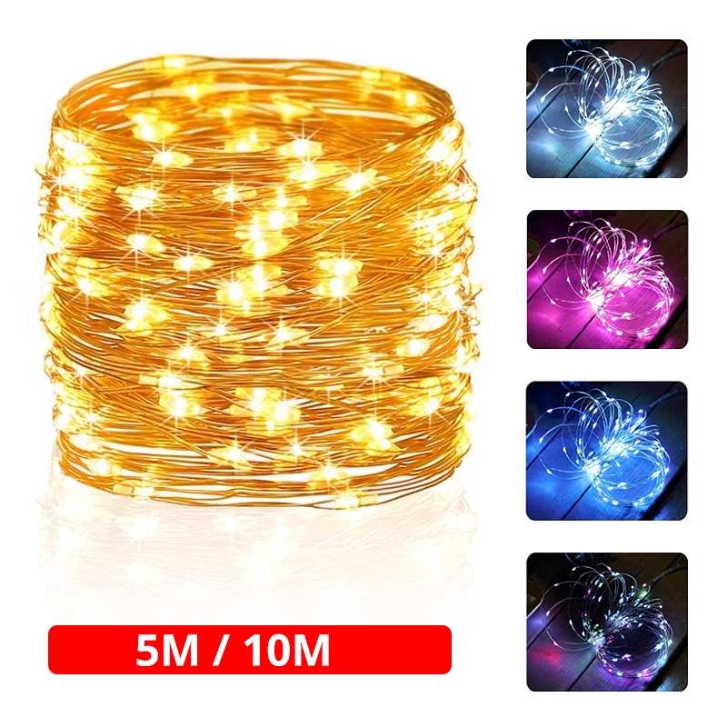 [Ready Stock] 50/100 LED Waterproof Battery Micro Rice Wire Copper ...