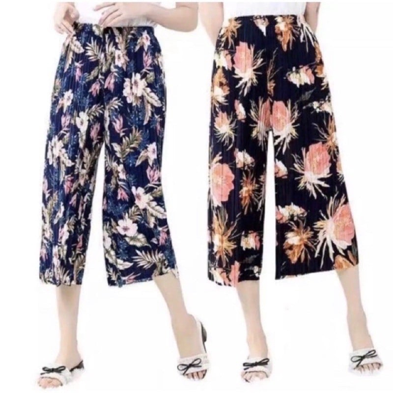 Tokong Square Pants Straight Cut 3/4 Big size High Waist Cartoon ...
