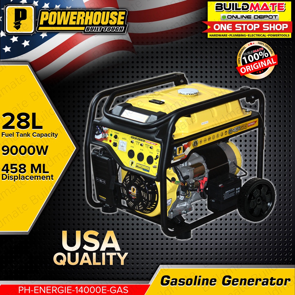 POWERHOUSE ENERGIE SERIES Gasoline Generator w/ Battery, Wheels, Handle ...