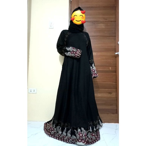 ABAYA WITH FREE HIJAB/TARHA (HEAD SCARF) IMPORTED FROM DUBAI | Shopee ...