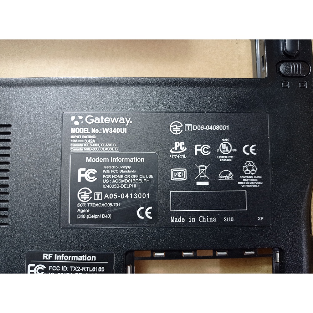 Lower Housing Motherboard Gateway W340UI Complete Bottom Cover | Shopee ...