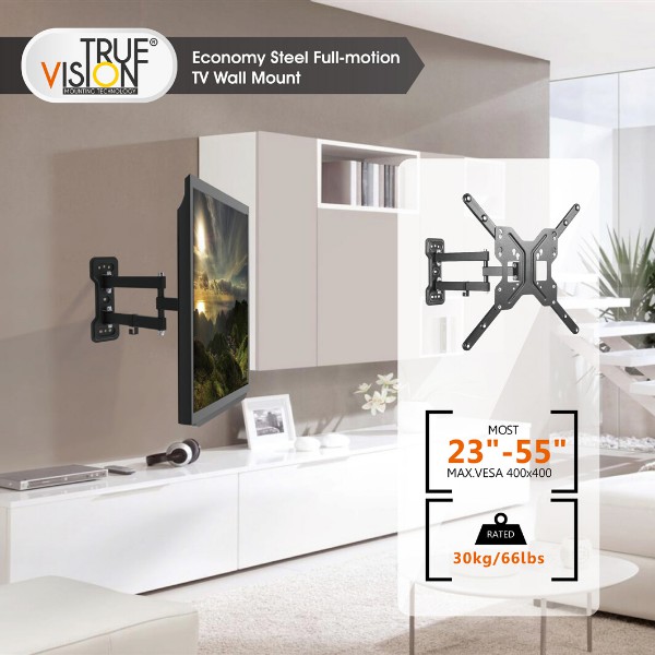 True Vision Full Motion TV Wall Bracket for 23"-55" TV11-443W | Shopee ...