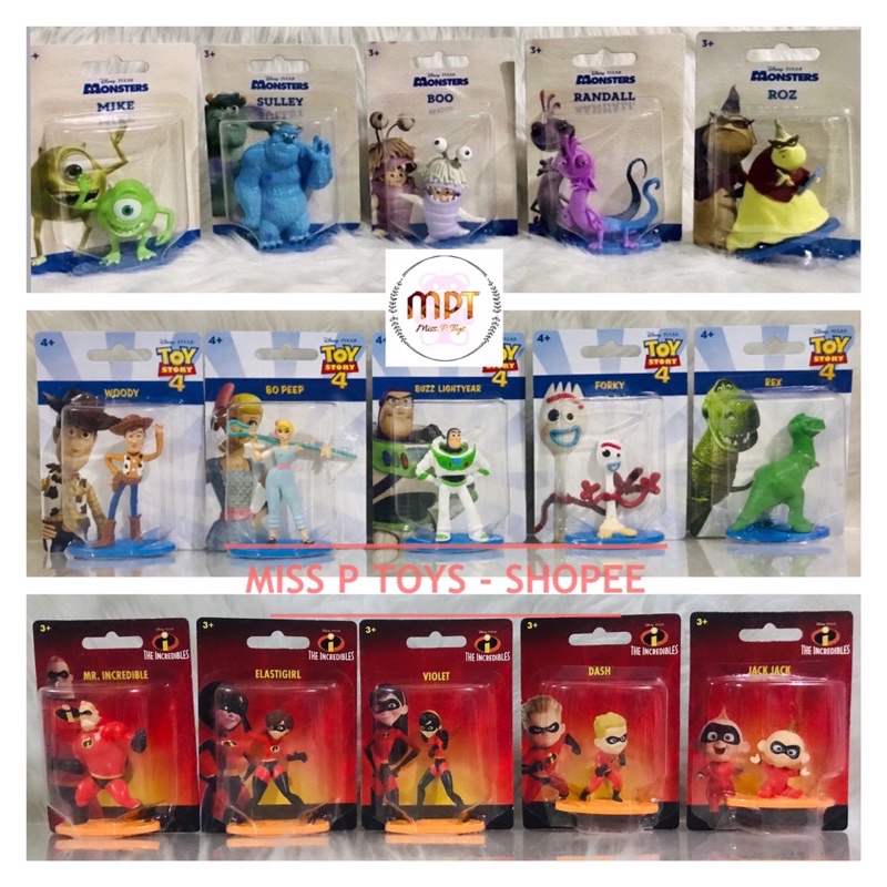 DISNEY PIXAR - Mini Figures Set: Monster Inc., Toy Story 4, The ...