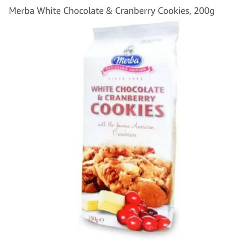 Merba White Chocolate & Cranberry Cookies 200g | Shopee Philippines