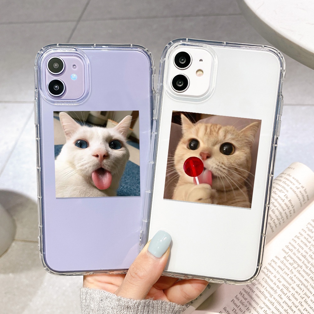 Funny Cartoon Cat Clear Phone Cases for Iphone 13 12 11 Pro MAX 6 6S 7 ...