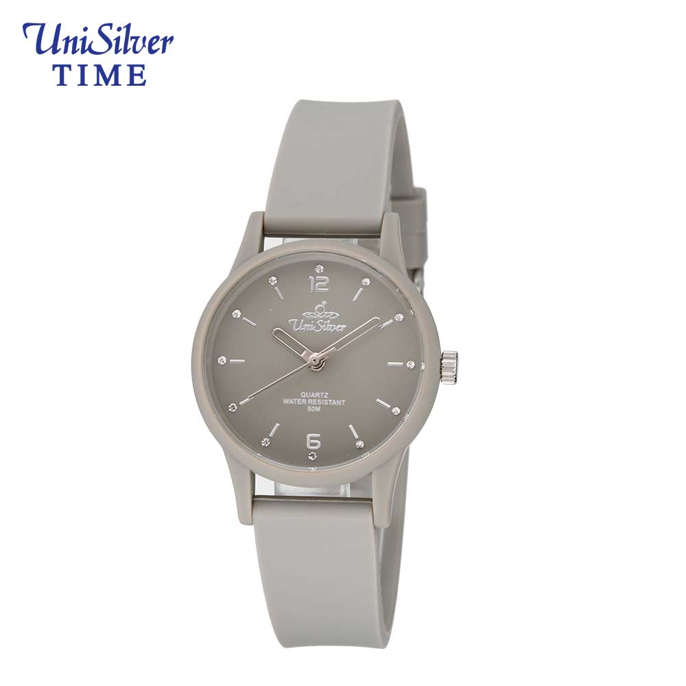 UniSilver TIME Women's Analog Light Gray Rubber Watch KW4276-2006 ...