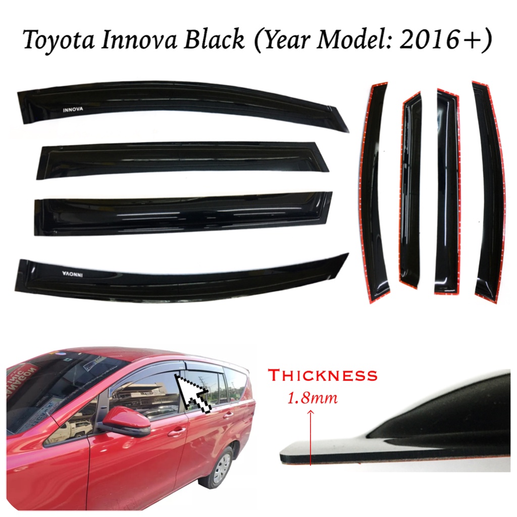 CPO TOYOTA INNOVA 2016 2017 2018 2019 2020 2021 2022 2023 RAIN VISOR ...