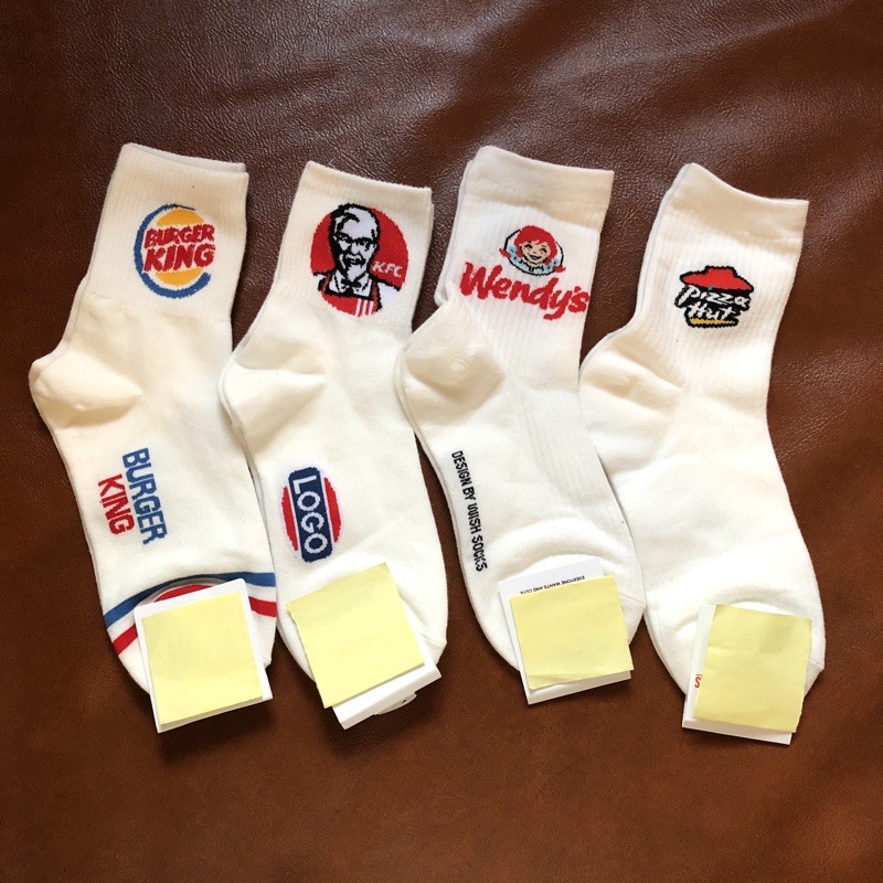 Korean Socks - Fast Food KFC Wendy Pizza Hut Burger King - Iconic Socks ...