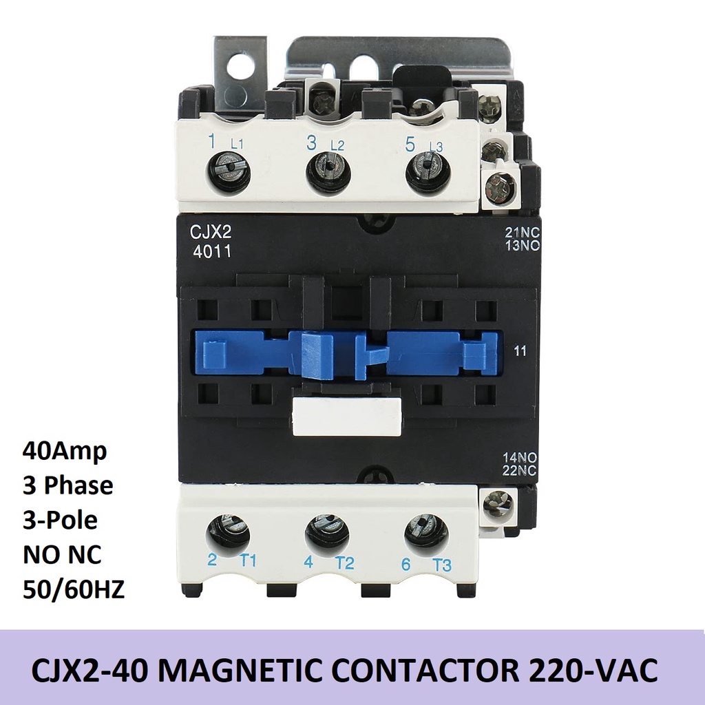 CJX2 40 Magnetic AC Contactor 220V 40A 3pole LC1D40 LC1-D40 CJX2-40 | Shopee Philippines