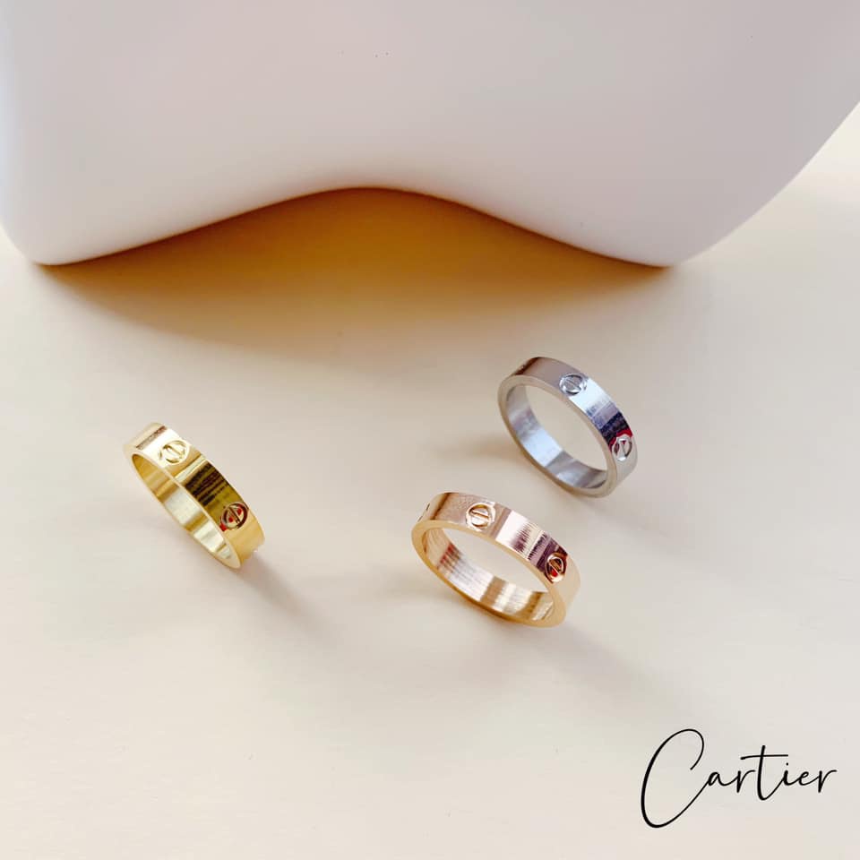 Jewelry Cartier Love Ring 3 in1 Set 100% Stainless Steel Korean Wedding ...