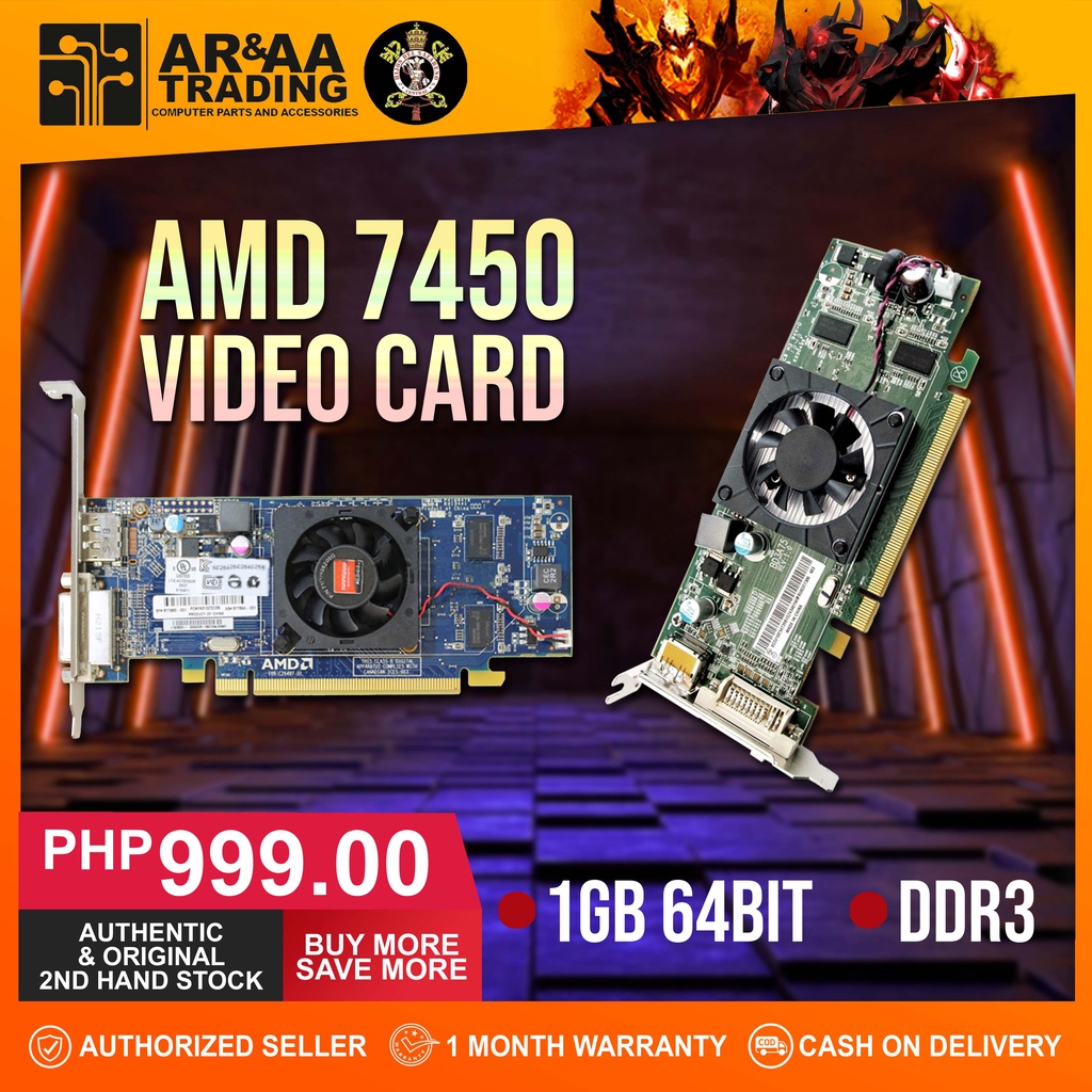 Video Card AMD Radeon 7450 1GB 64bit DDR3 Assorted Brand | Shopee ...