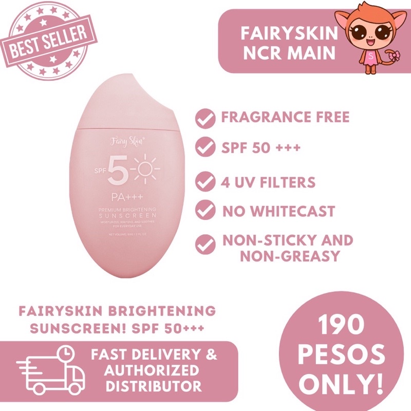 FAIRY SKIN Premium Brightening Sunscreen SPF50 | Shopee Philippines