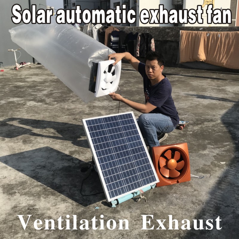 Household Square 5V Solar Exhaust Fan Kitchen Powerful Ventilation ...