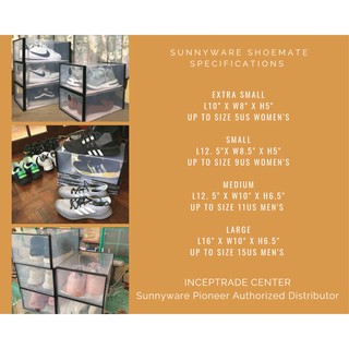 Sunnyware Shoemate Shoe Box Clear Collapsible - HARD PLASTIC ALL SIZES ...