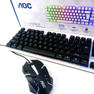 AOC KM100 Luminous Wired Keyboard and Mouse Set | Shopee Philippines