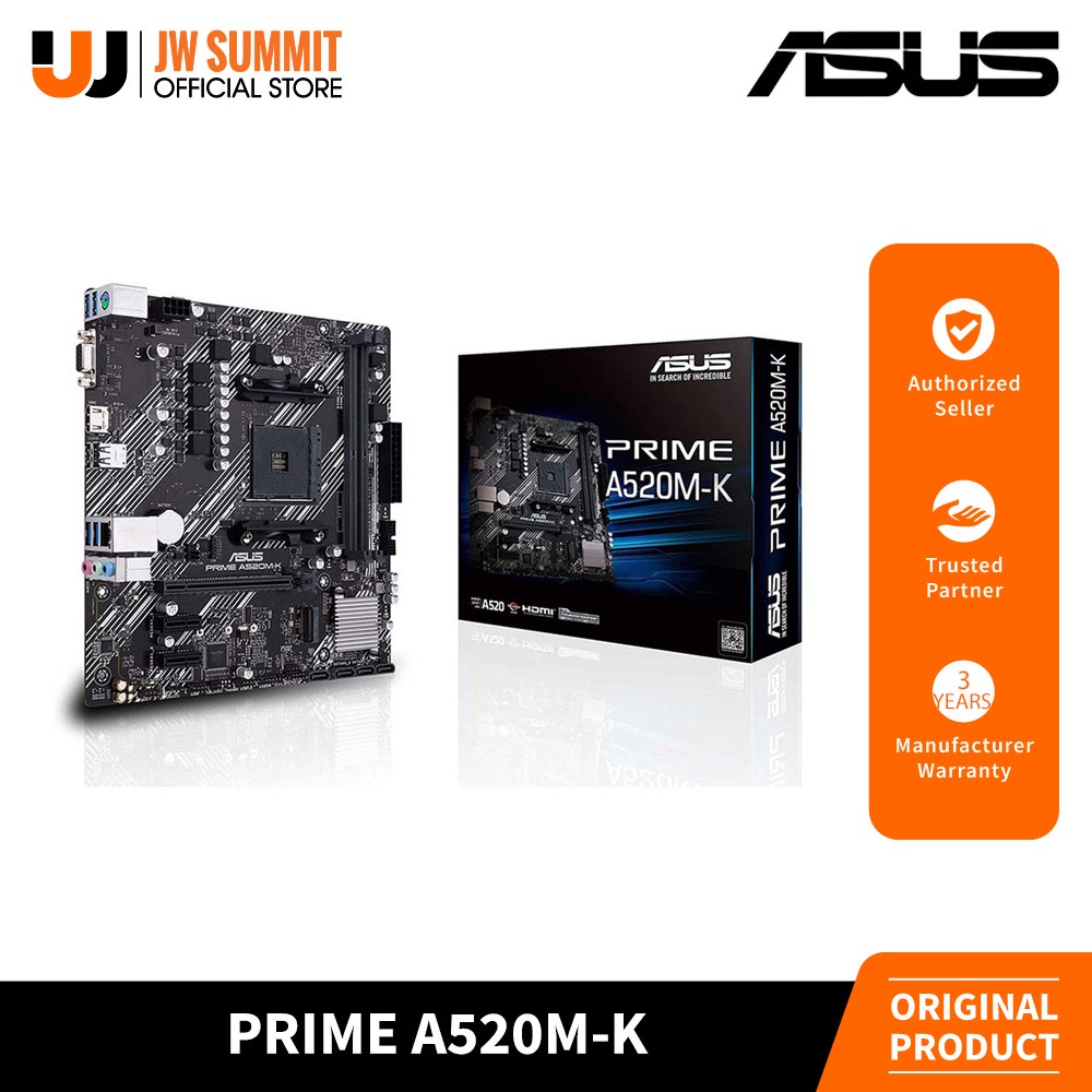 Asus PRIME A520M-K AMD A520 (Ryzen AM4), HDMI/D-Sub, SATA 6 Gbps Micro ...
