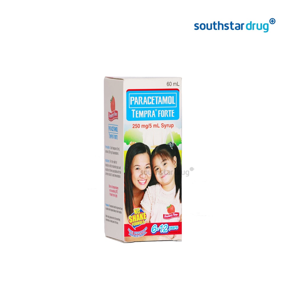 Tempra Forte Strawberry 250 mg 60 ml Syrup | Shopee Philippines
