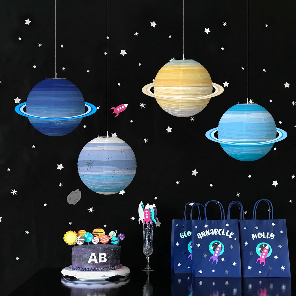 Planets Paper Lanterns Planet Theme Happy Birthday Party Decor Kids ...
