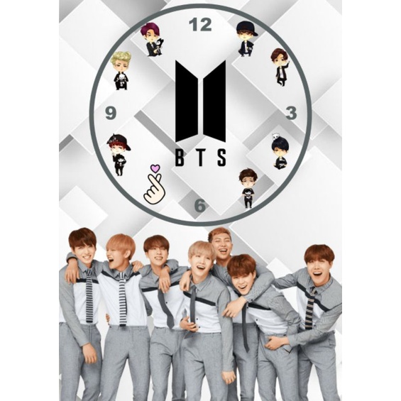 Bts Wall Clock Present Clock DIY Clock Character Clock kpop Artist ...