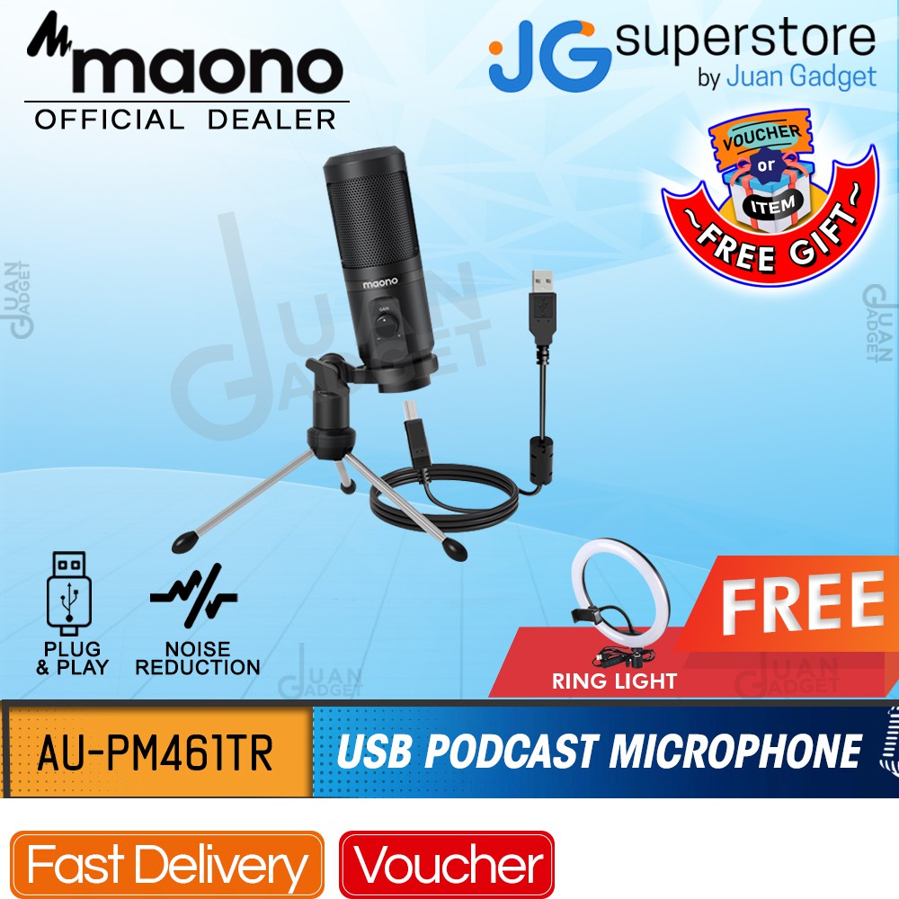 Maono USB Condenser Cardioid Microphone for Podcasting Livestream Vlog ...