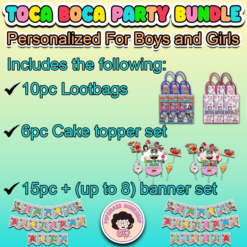 Toca Boca Toca Life Party Bundle Party Decorations Party Needs Party ...