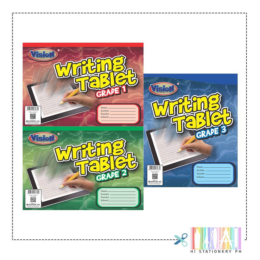 VISION Writing Tablet / Grade 1 / Grade 2 / Grade 3 School Supply ...