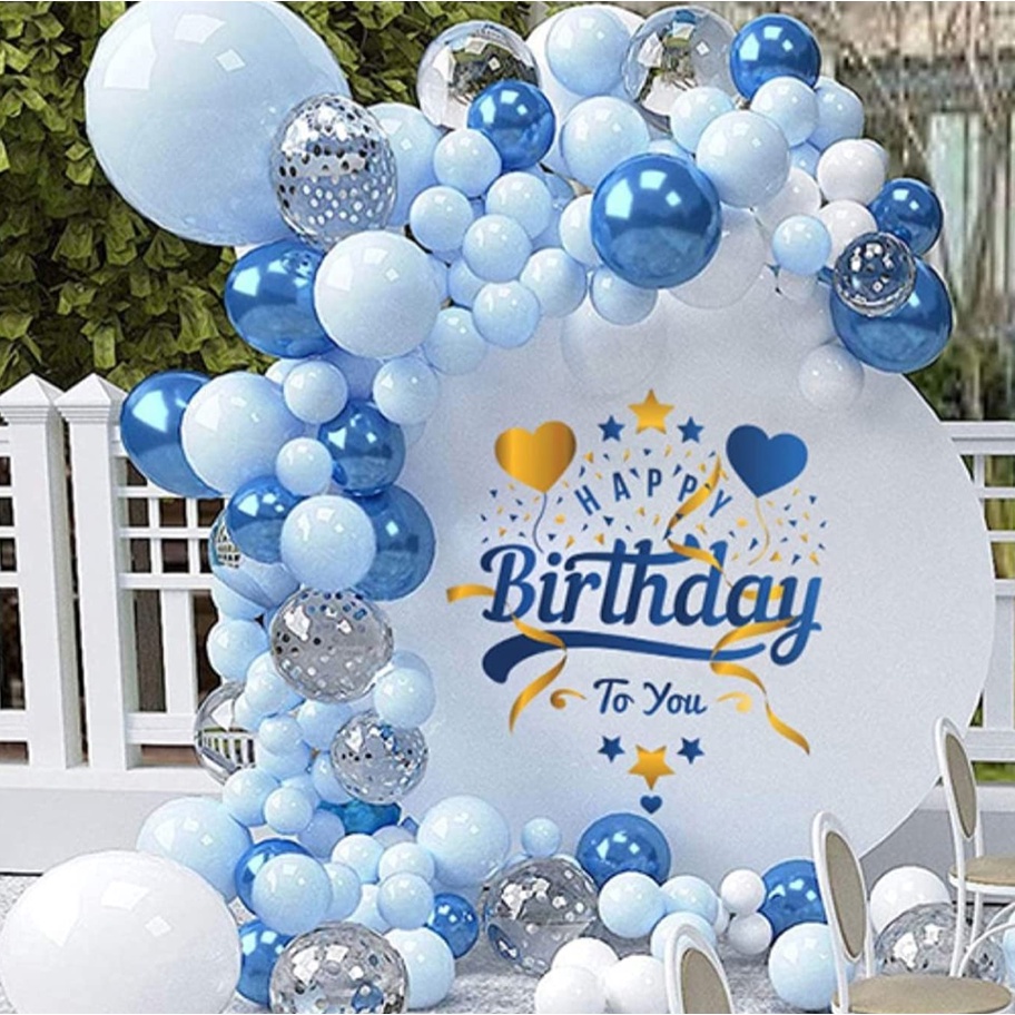 Blue Theme Balloon Wedding Debut Anniversary Birthday Party Christening ...