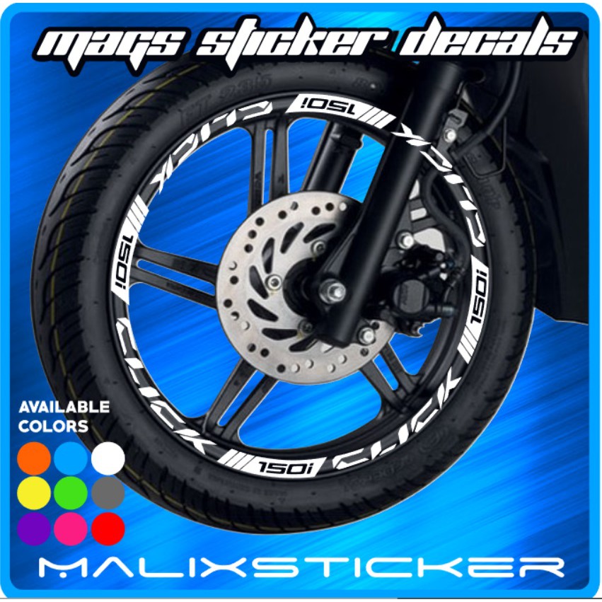 CLICK 150 MAGS STICKER FOR HONDA GC 150 V1 AND V2 PAIR FRONT AND REAR ...