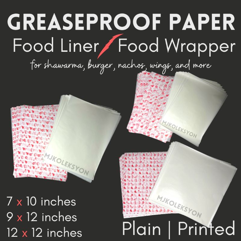 Rice wrapper Grease proof paper Food Liner Wrapper 1000pcs 3sizes ...