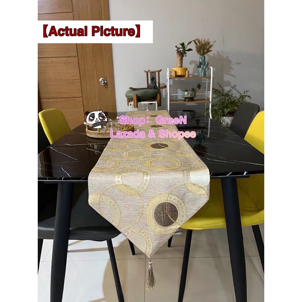 Textured embroidered holiday cotton cloth table runner 8 seater (33x250 ...