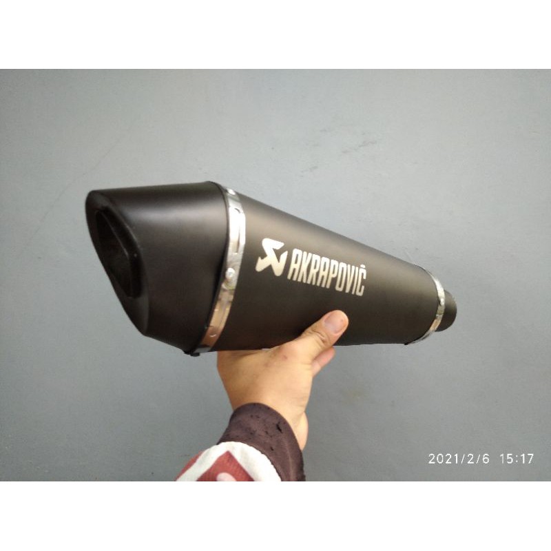 HITAM Akrapovic GP Black racing Exhaust Only Cylinder. klam And perr ...