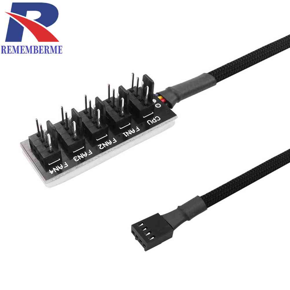40cm 1 to 5 4-Pin PWM Fan CPU HUB Splitter PC Case Cooler Power Adapter ...