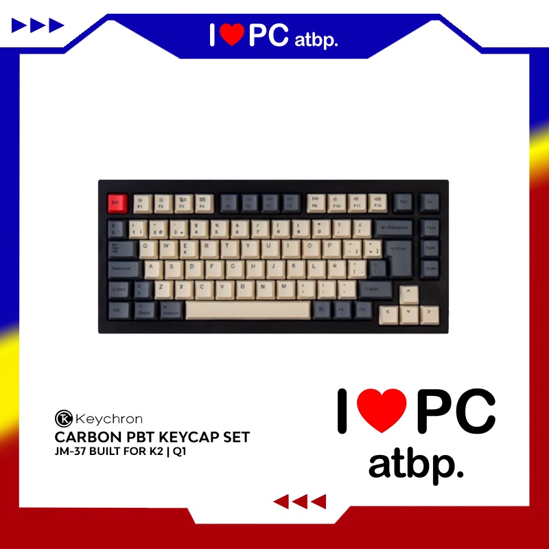 Keychron Carbon PBT Keycap Set for Q1 & K2 (Standard Profile, Dye ...