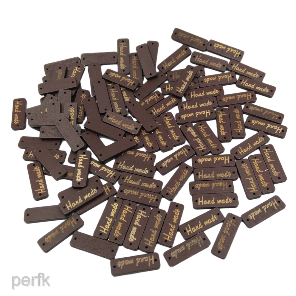 50 Piece Handmade Label Wooden Buttons Tags For Scrapbooking 30mm ...