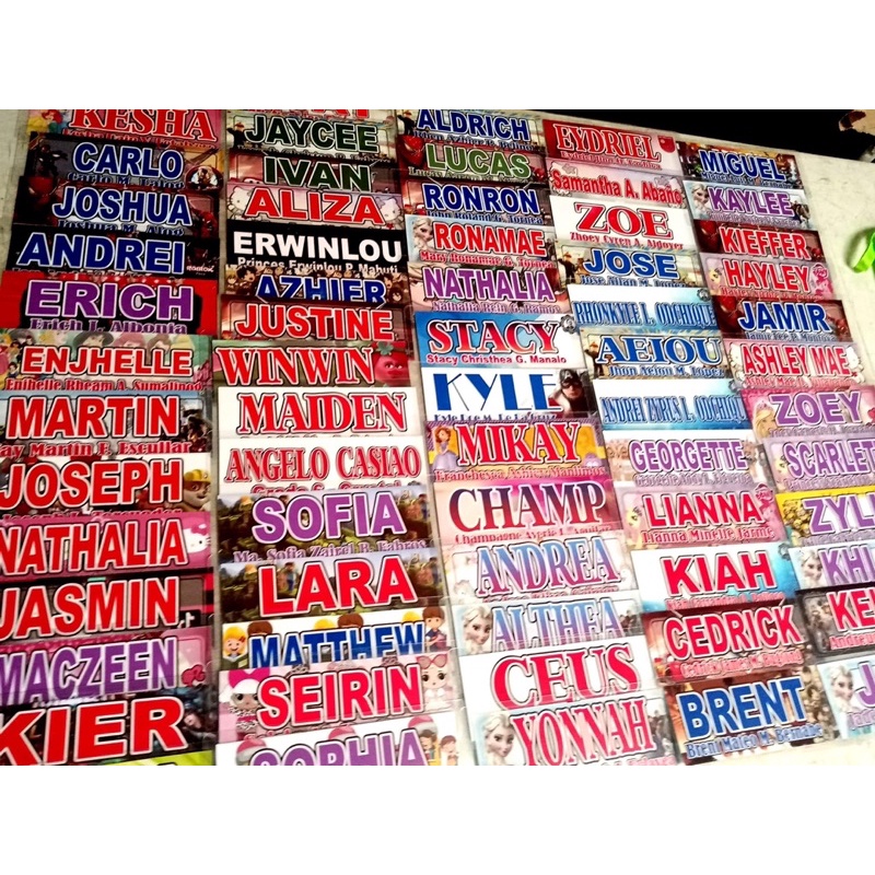 Name Tag Notebook Stickers Student Name Tag Laminated or PVC Material ...