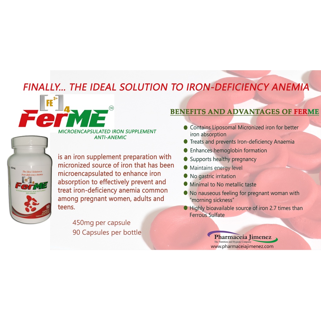 Ferme Microencapsulated Iron Supplement Capsule 450Mg | Shopee Philippines