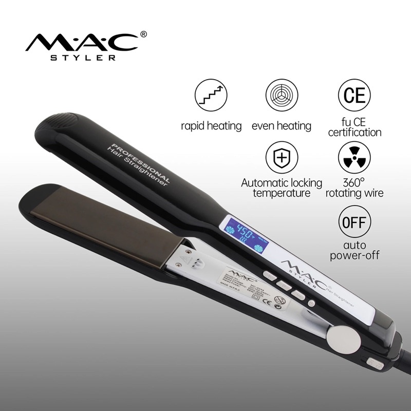 MAC Iron 2034 Titanium plate 450F Rebond keratin Iron with 1 year ...