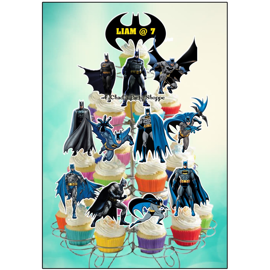 BATMAN Theme Cupcake Topper (FREE Customize Name) | Shopee Philippines