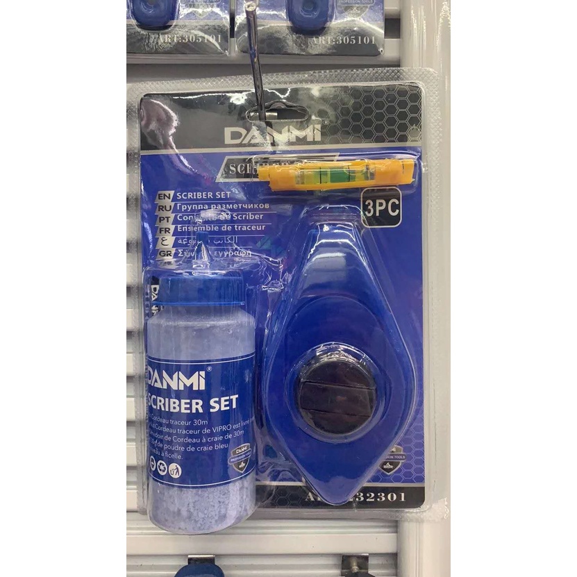 DANMI_ Line Reel / ChalkLine / Pitik with Level Bar 50 meters / Chalk ...