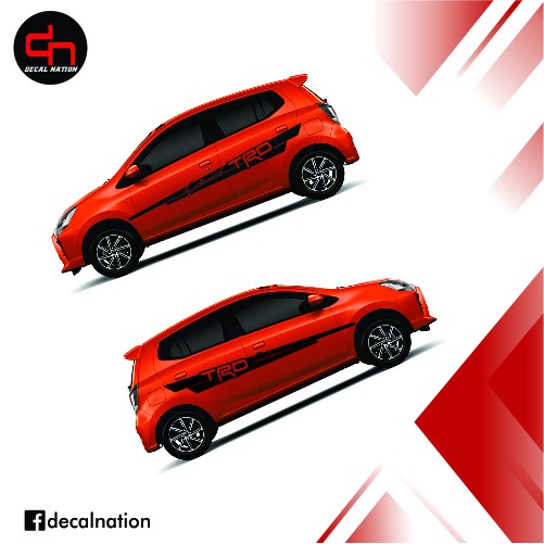 Toyota Wigo Both Side Decals Cut Out Vinyl Sticker Matte Black Color ...