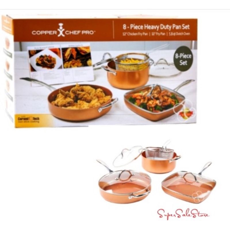 Copper Chef Pro 8-Piece Heavy Duty Pan Set | Shopee Philippines