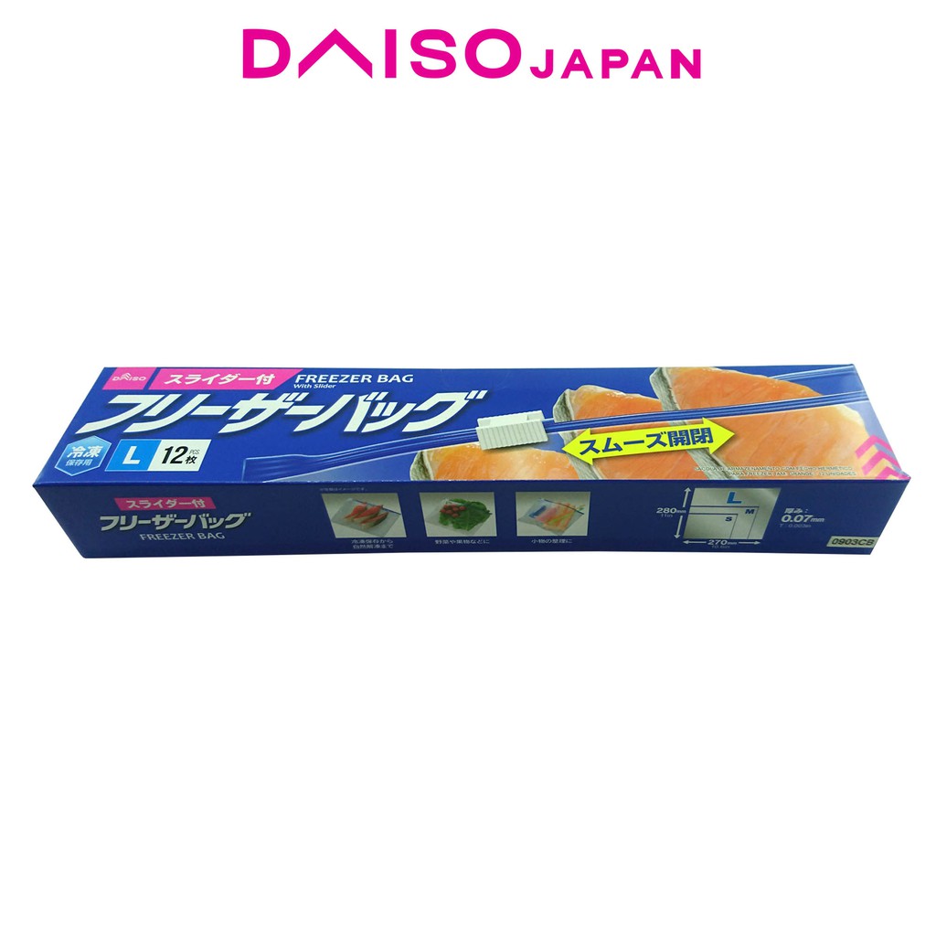 Daiso Large Freezer Bag with Slider 12 pcs | Shopee Philippines