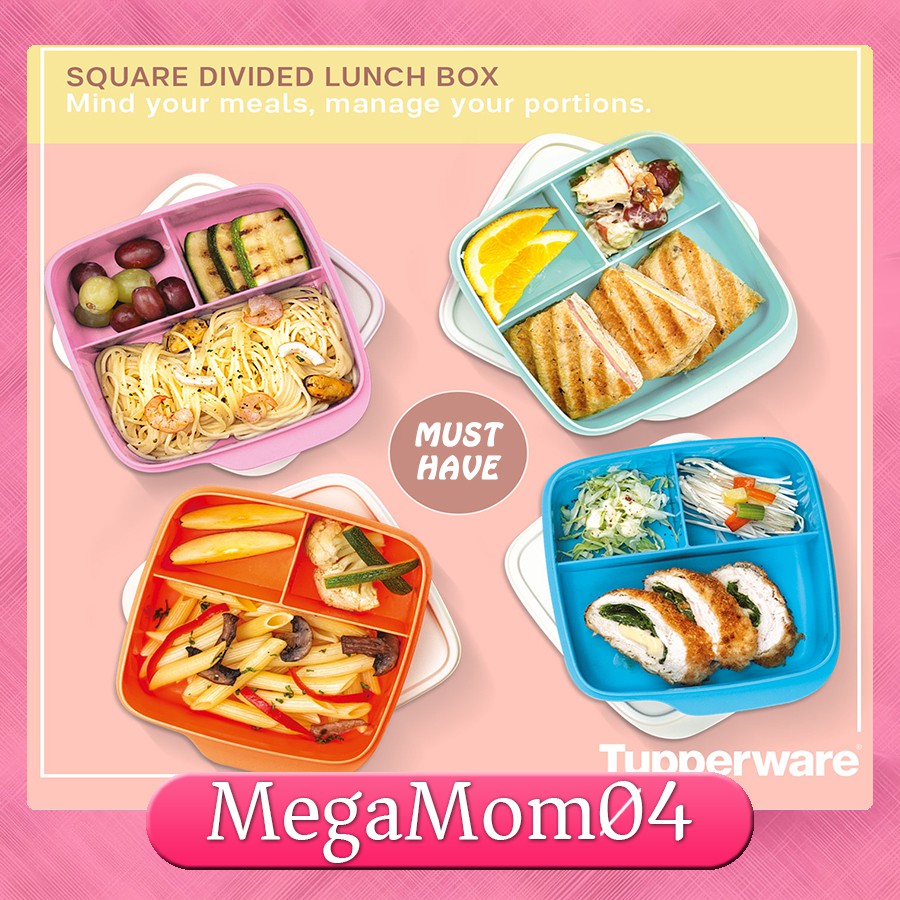 550ml Square Divided Lunch box food storage keeper tupperware food ...
