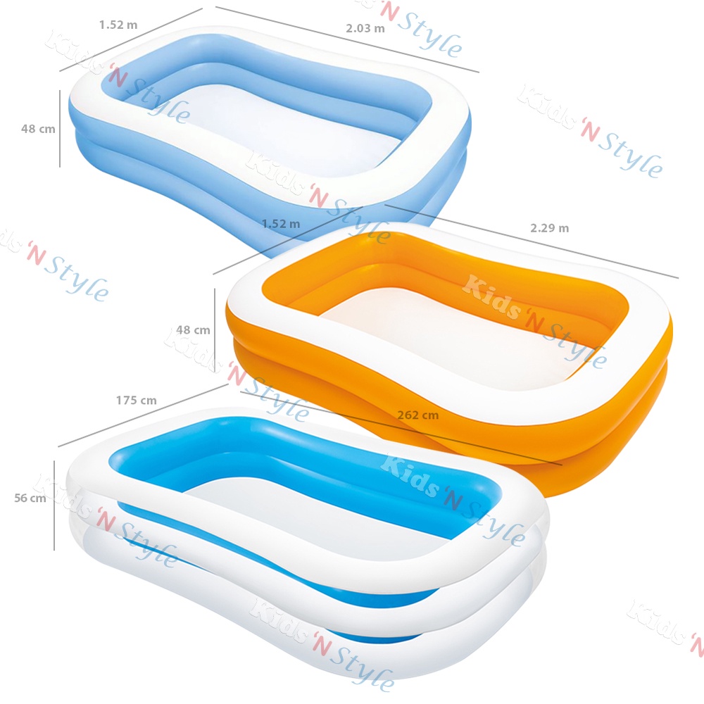 Intex Kiddie Pool Mandarin Swim Center Family Pool and Rectangular Blue ...