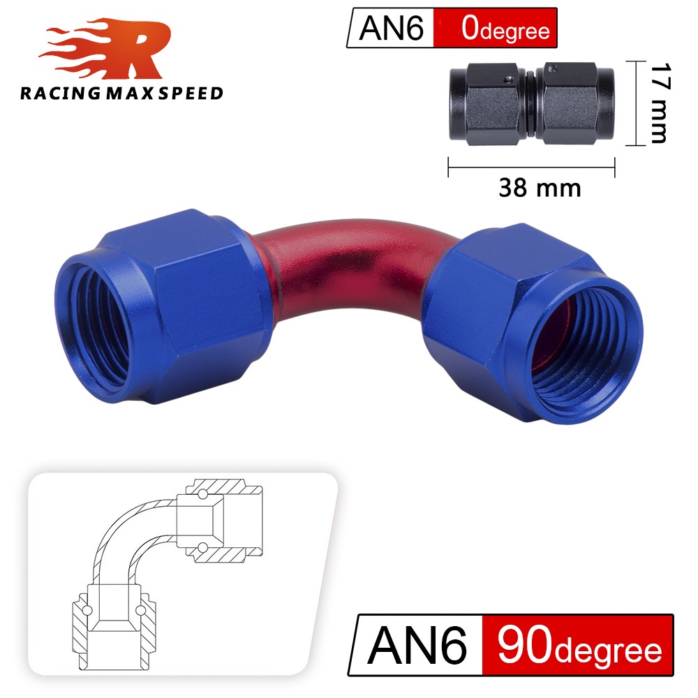 Universal AN6 Female To AN6 Female Hydraulic Hose Elbow Oil Cooler ...