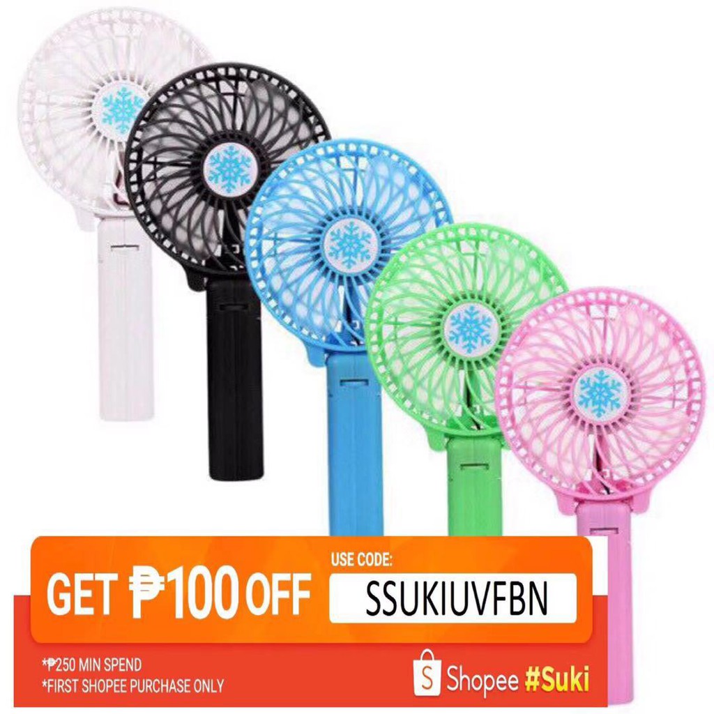Mini Rechargeable Fan With Handle | Shopee Philippines