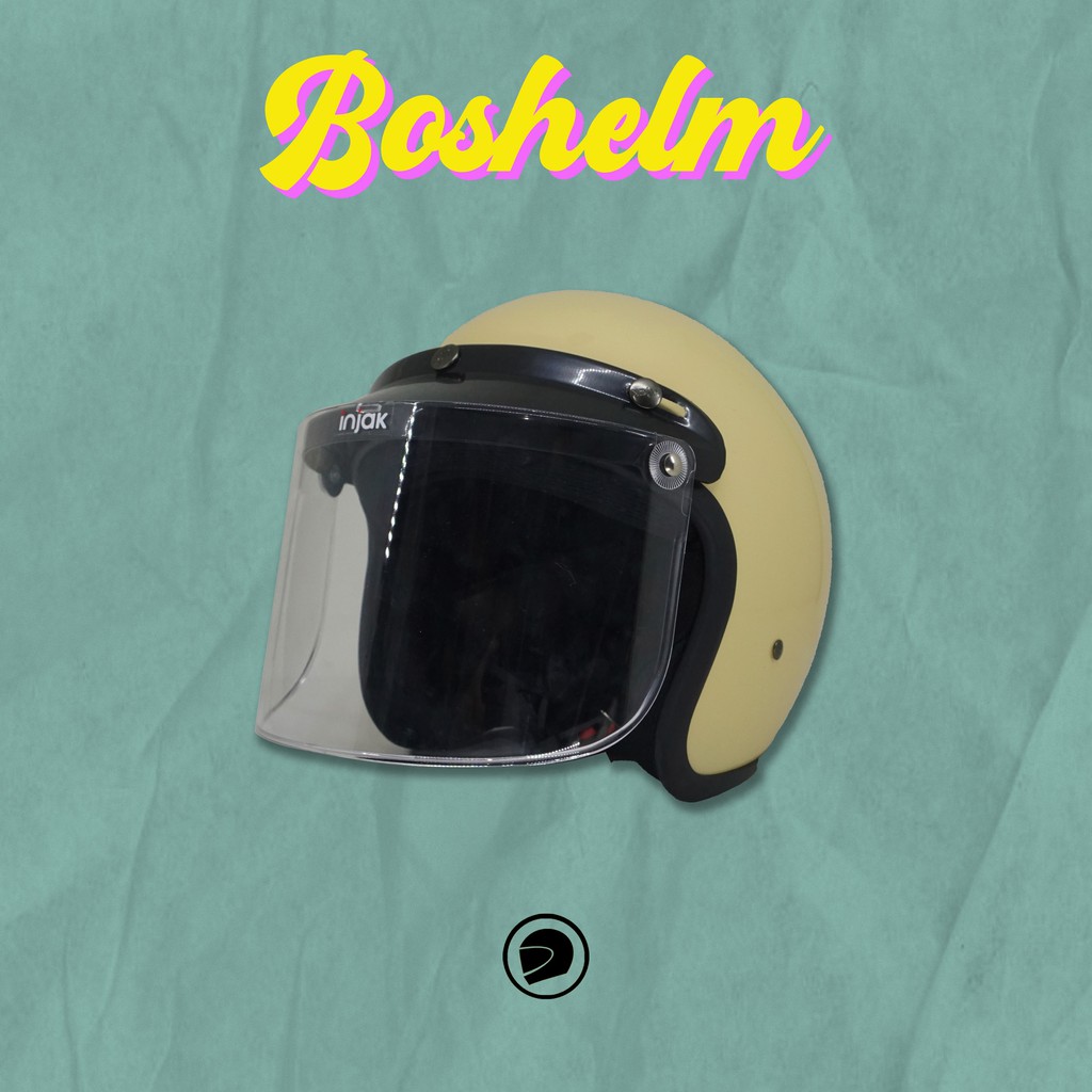 Bogo Helmet Retro Beige Cream Cream Helmet Half Face Helmet Retro Sni ...